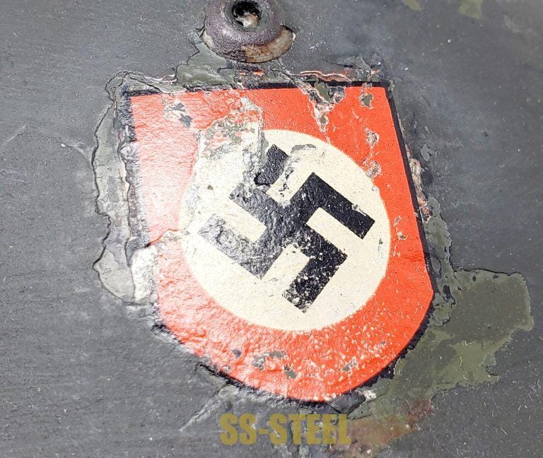 Stunning, Service Used Waffen-SS M35 Helmet – SS-Steel