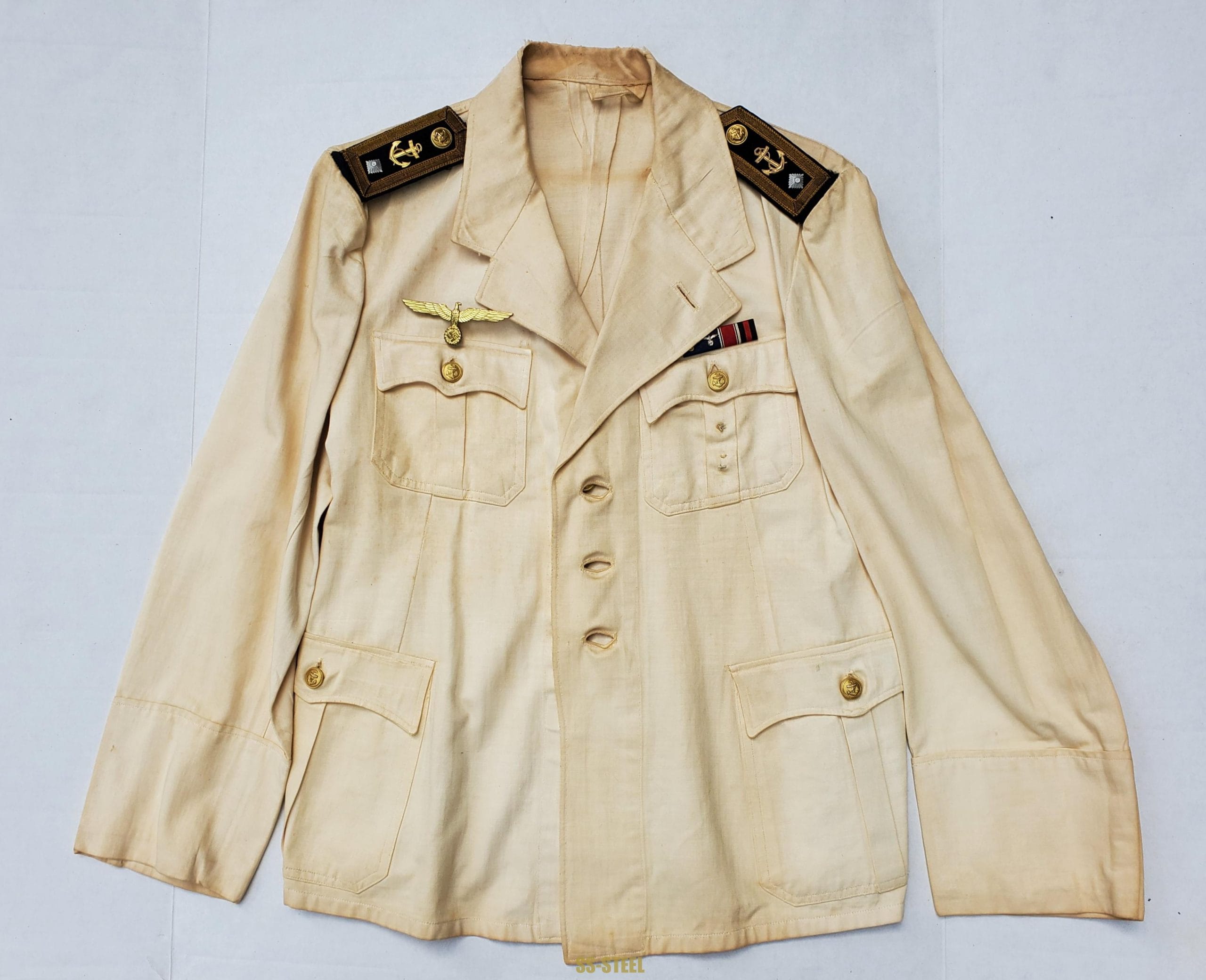 Reserved (m.kl.) Kriegsmarine Summer White NCO Tunic | SS-Steel