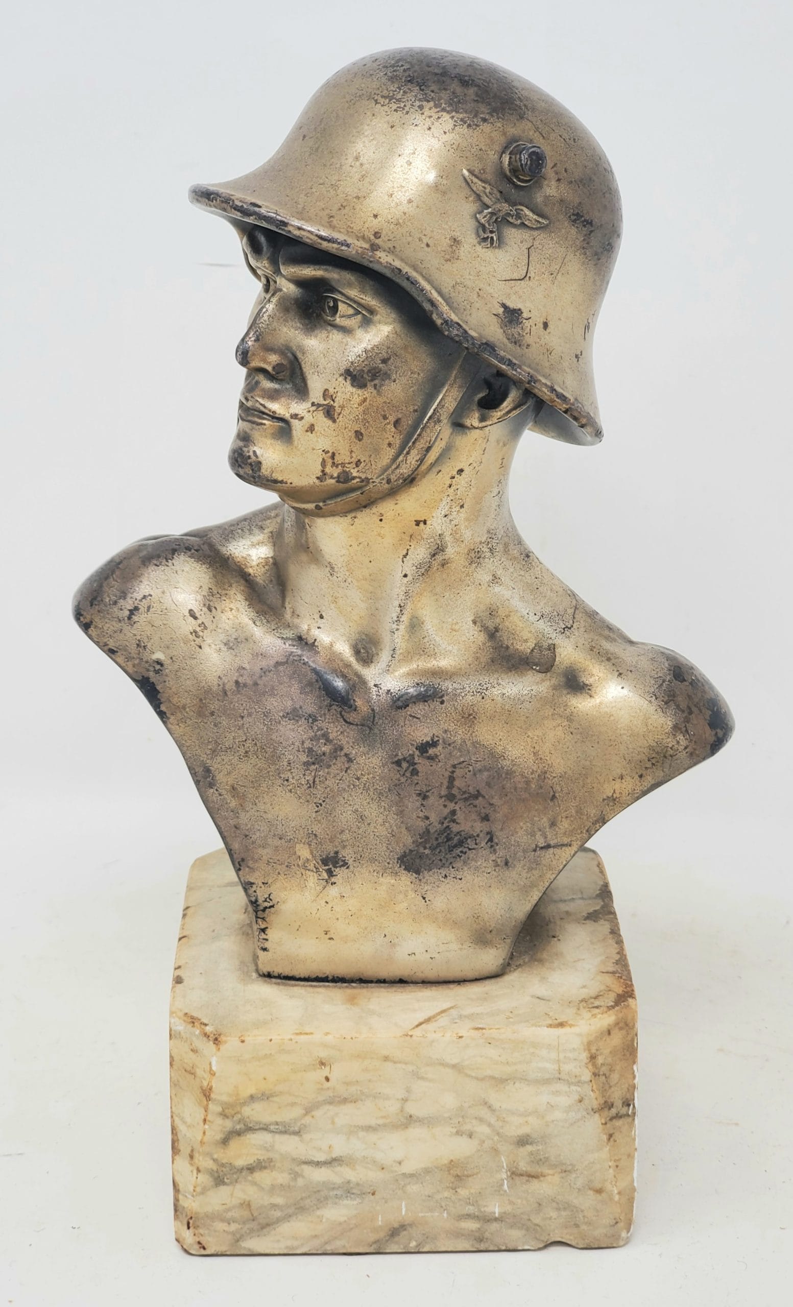 Fine Third Reich Soldier Bronze Bust – SS-Steel